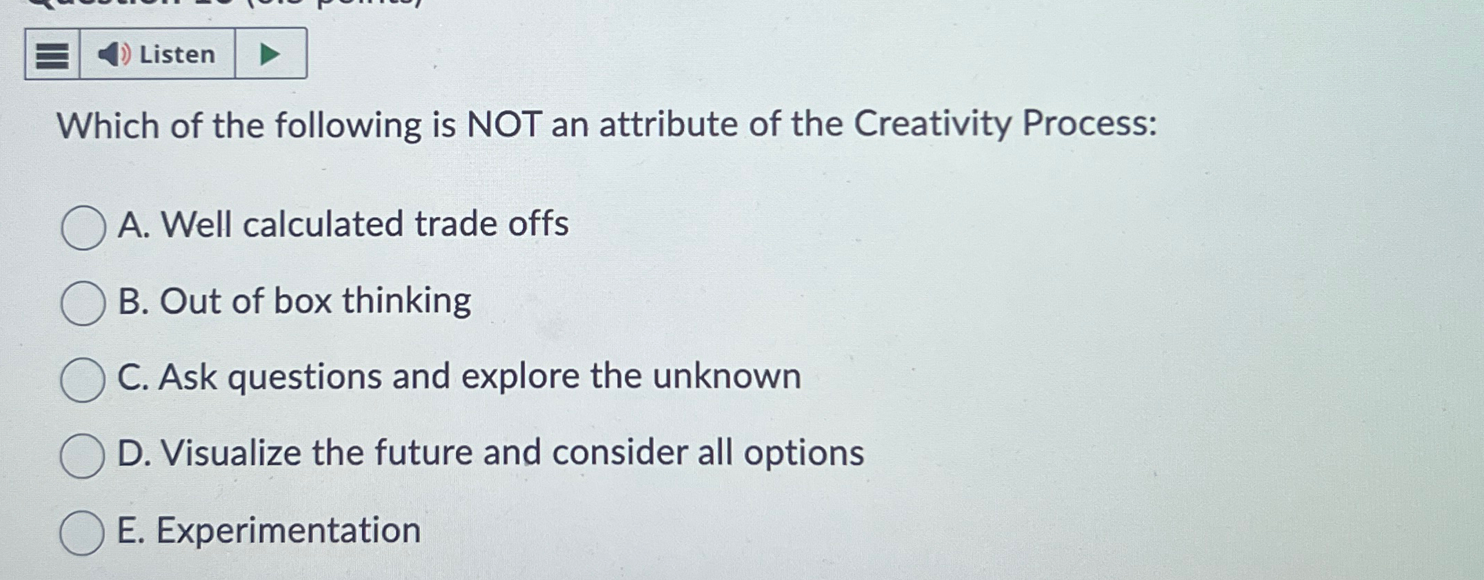 Solved ListenWhich of the following is NOT an attribute of | Chegg.com