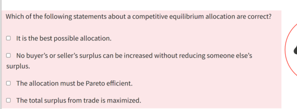 Solved Which of the following statements about a competitive | Chegg.com