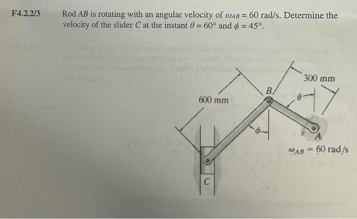 Solved Rod AB is rotating with an angular velocity of | Chegg.com