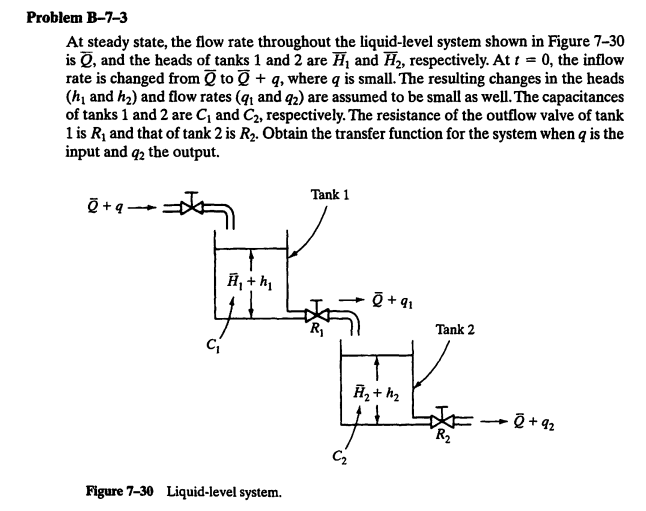 Solved Problem B-7-3At steady state, the flow rate | Chegg.com