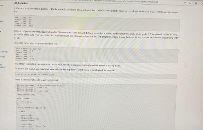file: of structs of the data troe yeu crete, and | Chegg.com