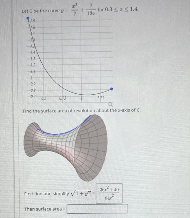 Solved Let C be the curve y=5.6e2.8x+e−2.8x, for 0.1≤x≤1.1. | Chegg.com