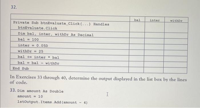 Solved In Exercises 33 through 40 , determine the output | Chegg.com