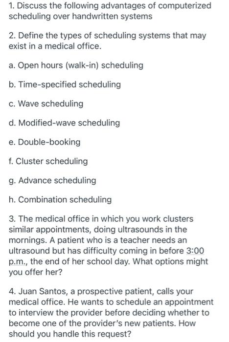 Solved 1. Discuss the following advantages of computerized | Chegg.com