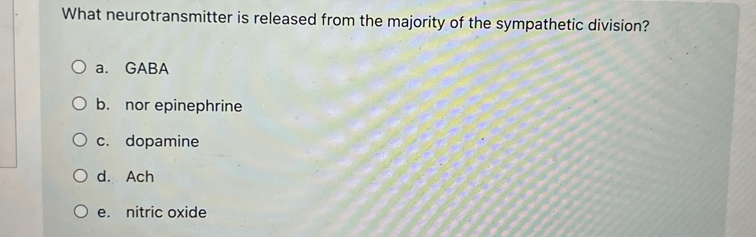 Solved What neurotransmitter is released from the majority | Chegg.com
