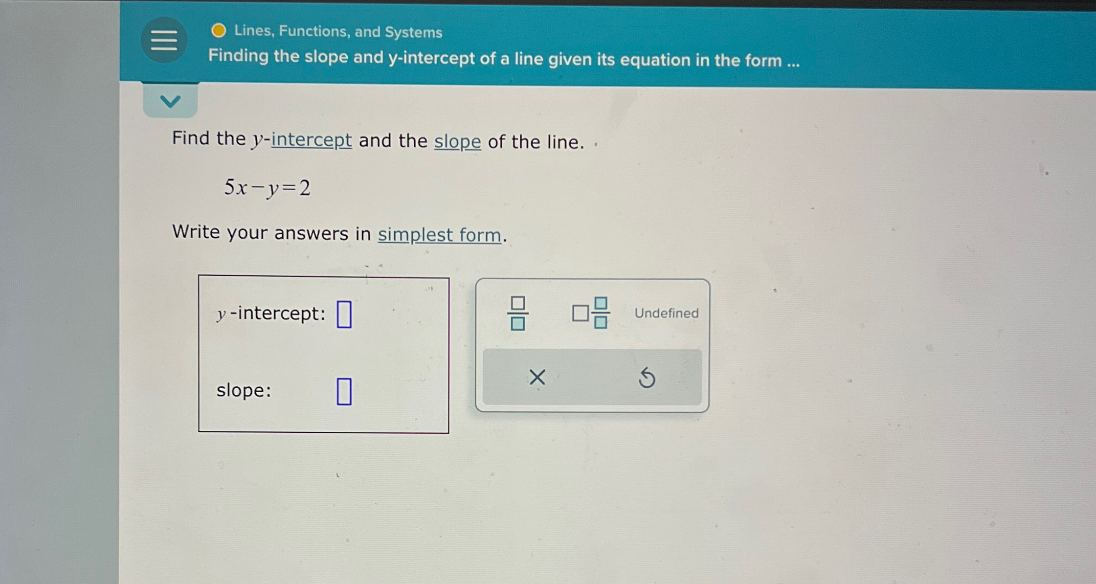 Solved Lines, Functions, and SystemsFinding the slope and | Chegg.com Solved Lines, Functions, and SystemsFinding the slope and | Chegg.com