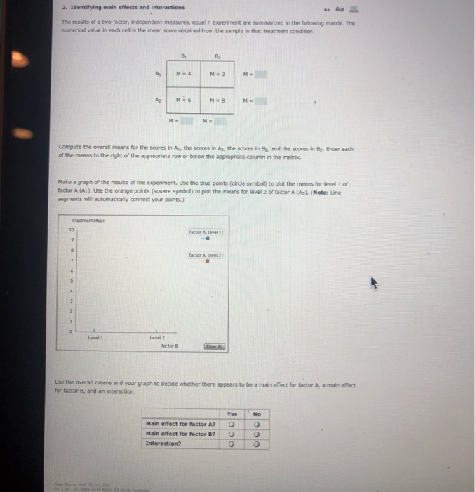 Solved 2. Identifying main effects and interactions a Aas | Chegg.com