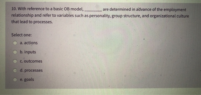 Solved 10. With reference to a basic OB model, are | Chegg.com