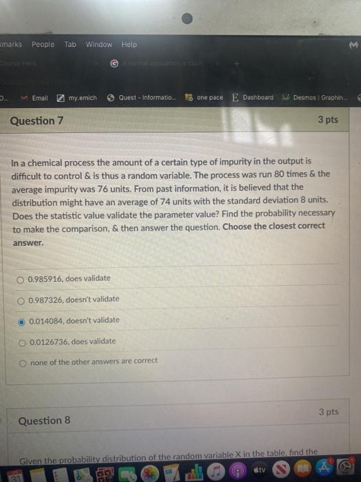 Solved kmarks People Tab Window Help Email my.emich Quest - | Chegg.com