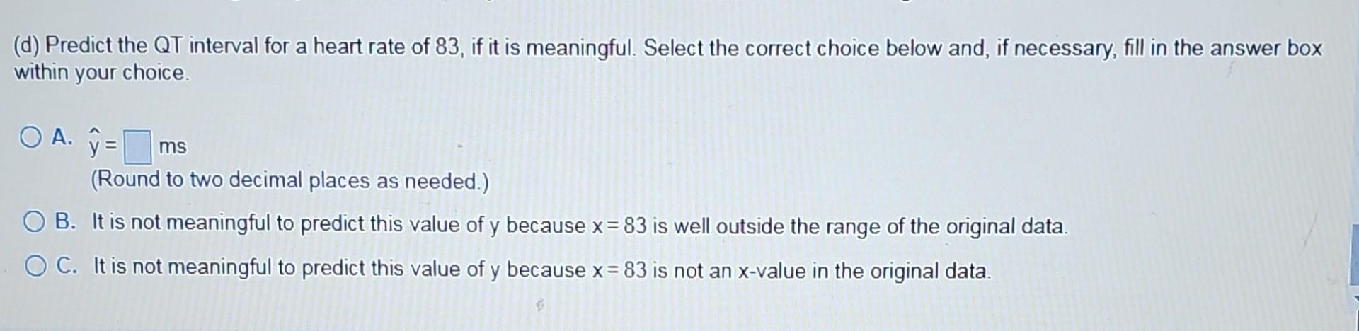 Solved (a) Predict the QT interval for a heart rate of 120 , | Chegg.com