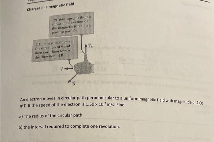 Solved An electron moves in circular path perpendicular to a | Chegg.com