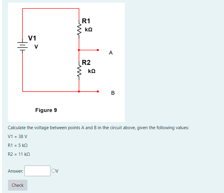 Solved Figure 9Calculate the voltage between points A and B | Chegg.com