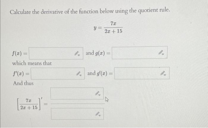 Solved Calculate the derivative of the function below using | Chegg.com