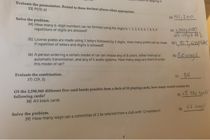 Solved topping Is Evaluate the permutation. Round to three | Chegg.com