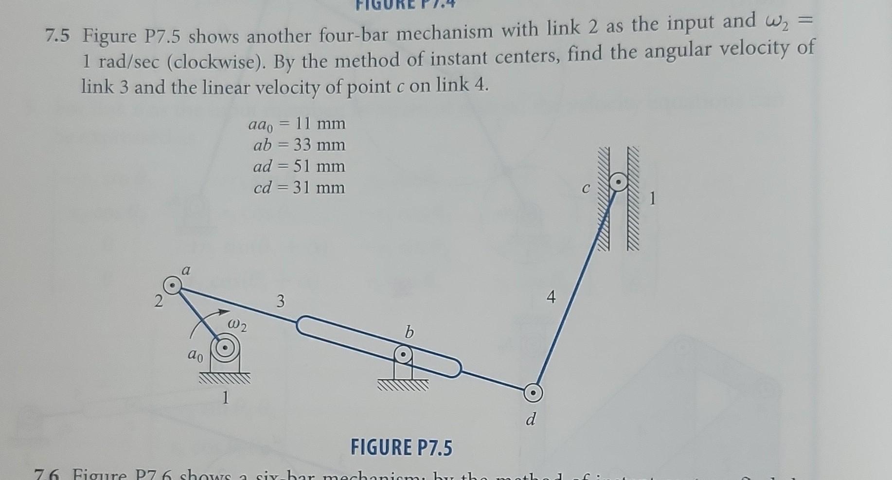Solved 1 Locate the instant centers for each of the four-bar | Chegg.com