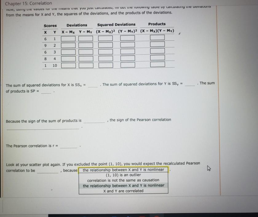Solved more. 4. Scatter plots and calculating correlation Aa | Chegg.com