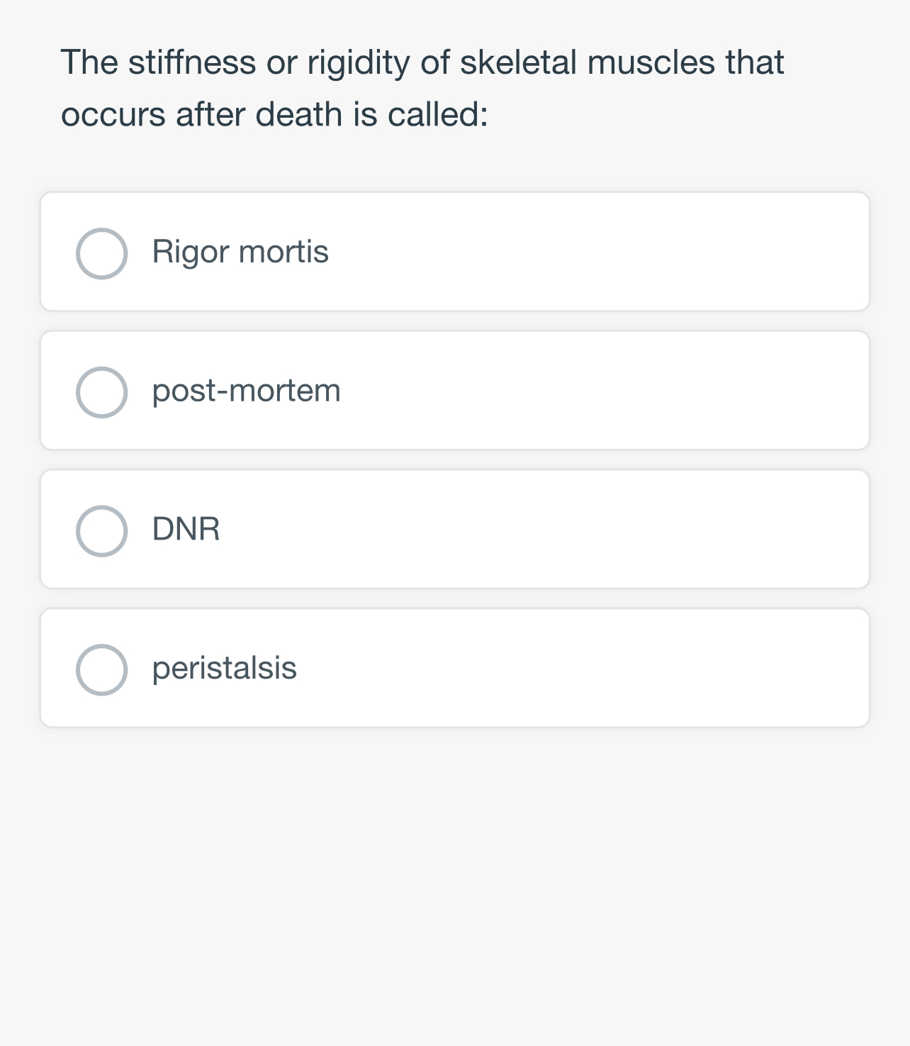 Solved The stiffness or rigidity of skeletal muscles | Chegg.com