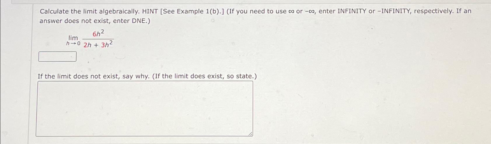 Solved Calculate The Limit Algebraically Hint [see Example