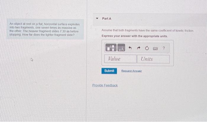 Solved An object at rest in a flat, hotizontal surface | Chegg.com