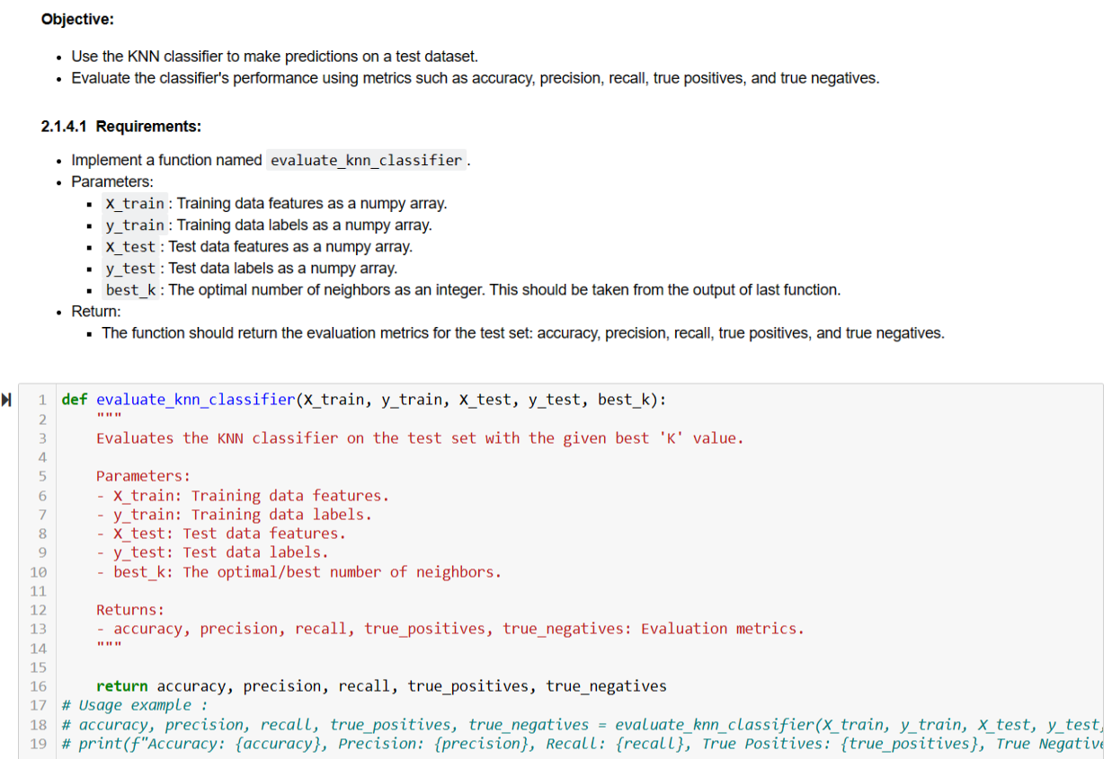Solved Objectiveuse The Knn Classifier To Make Predictions 