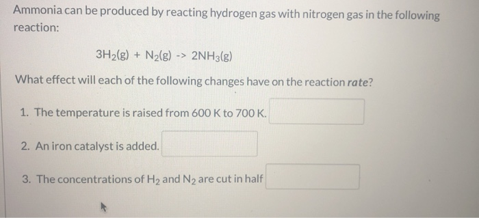Solved Ammonia can be produced by reacting hydrogen gas with | Chegg.com