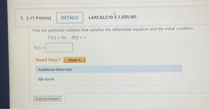 Solved 2. 0/1 Points) DETAILS PREVIOUS ANSWERS LARCALC10 | Chegg.com Solved 2. 0/1 Points) DETAILS PREVIOUS ANSWERS LARCALC10 | Chegg.com