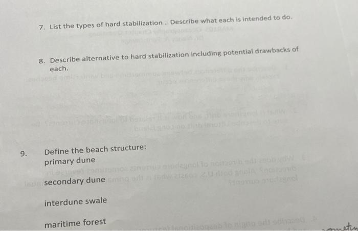 Solved 7. List the types of hard stabilization. Describe | Chegg.com