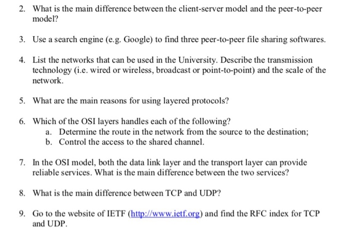 Solved 2. What is the main difference between the | Chegg.com