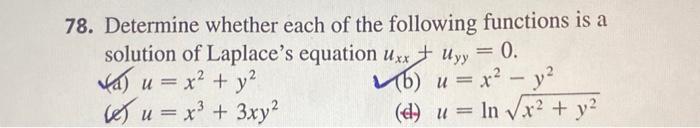 Solved 78. Determine whether each of the following functions | Chegg.com