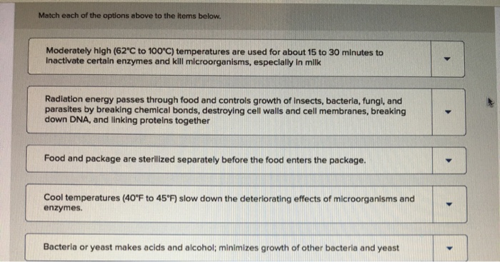 Solved Help Save & Exit Submit Food Preservation Terms Match | Chegg.com