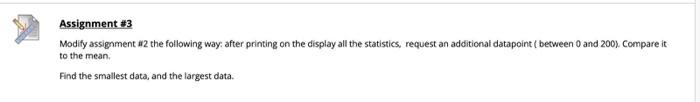 Solved Assignment #3 Modify assignment #2 the following way, | Chegg.com