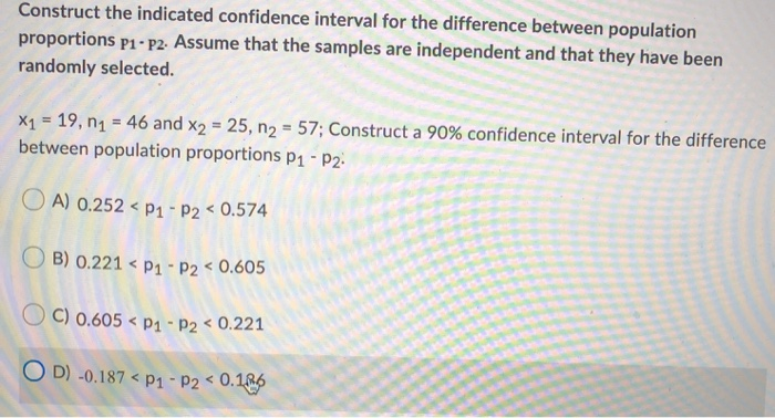 Solved Construct The Indicated Confidence Interval For The