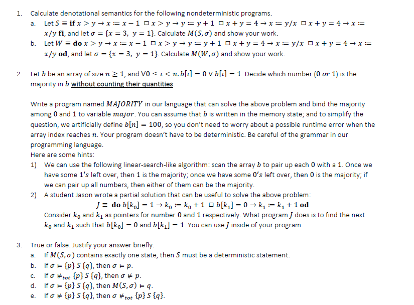Solved Calculate denotational semantics for the following | Chegg.com