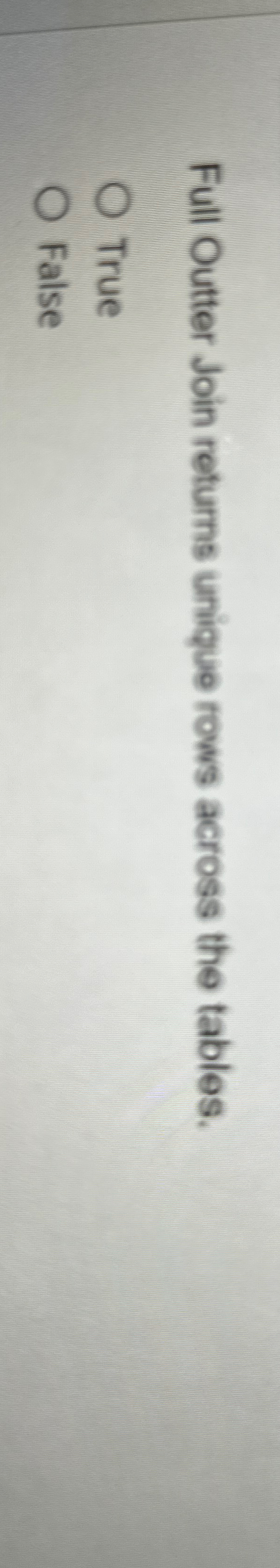 Solved Full Outter Join returns unique rows across the | Chegg.com
