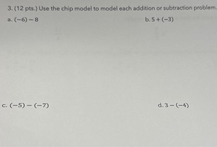 Solved 3. (12 pts.) Use the chip model to model each | Chegg.com