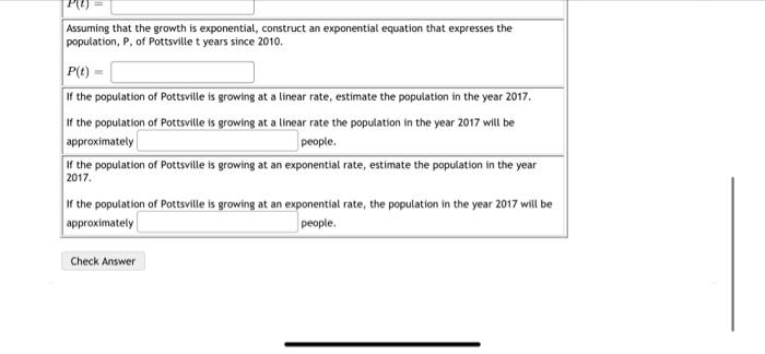 Solved Evaluating and Solving an Linear and Exponential | Chegg.com