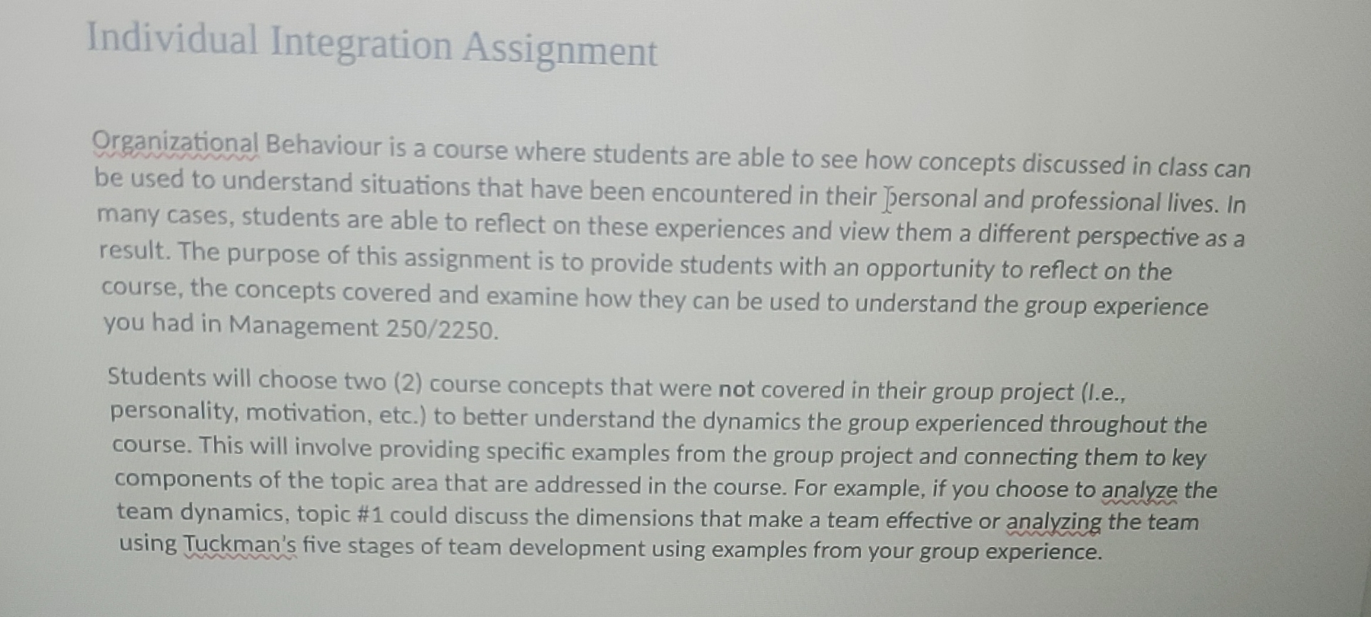 Solved Individual Integration AssignmentOrganizational | Chegg.com