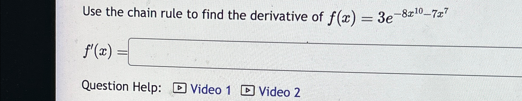 Solved Use the chain rule to find the derivative of | Chegg.com