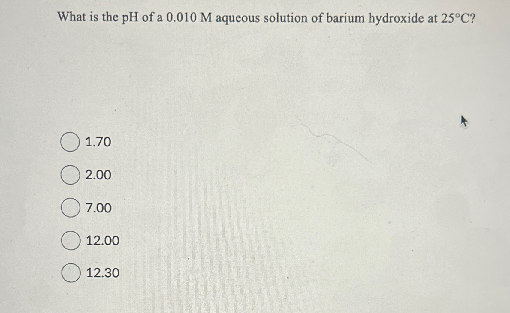 Solved What is the pH ﻿of a 0.010M ﻿aqueous solution of | Chegg.com