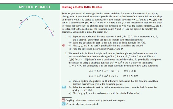 APPLIED PROJECT Building a Better Roller Coaster | Chegg.com