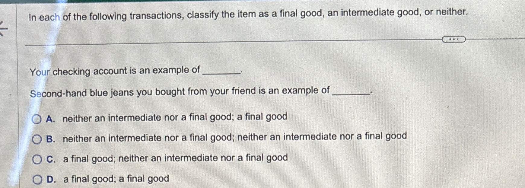 Solved In each of the following transactions, classify the | Chegg.com