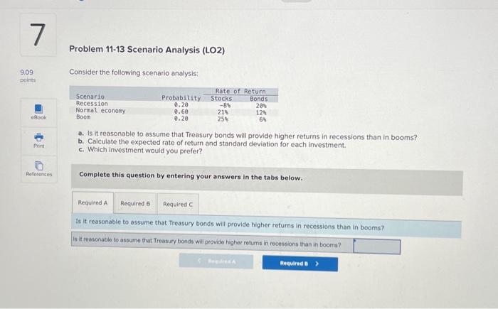 Solved Problem 11-13 Scenario Analysis (LO2) Consider the | Chegg.com