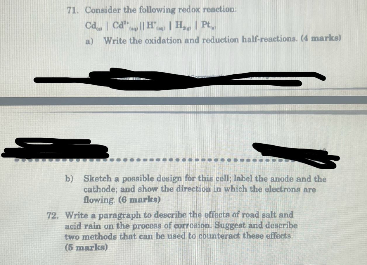 Solved Consider the following redox reaction:a) ﻿Write the | Chegg.com