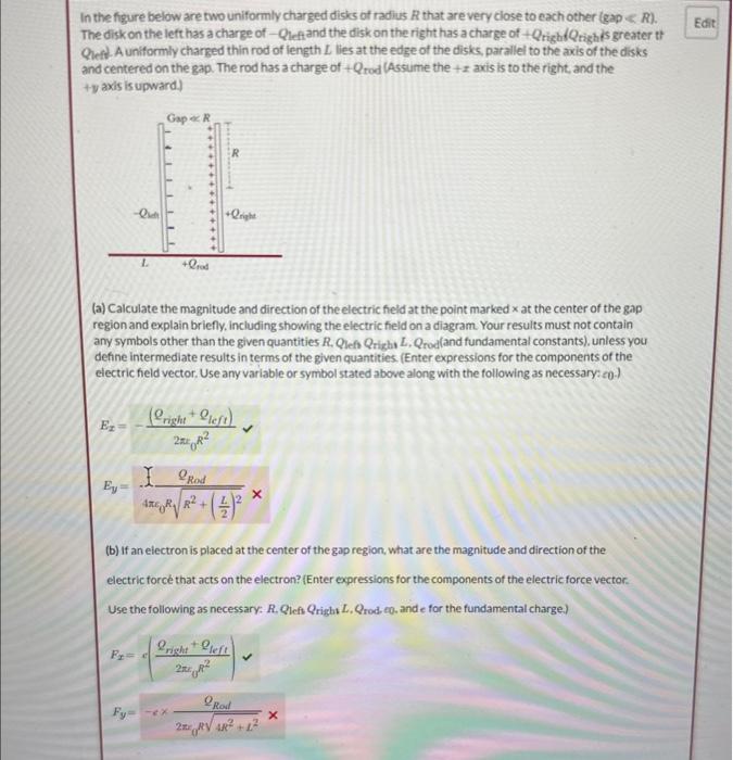 In the figure below are two uniformly charged disks | Chegg.com