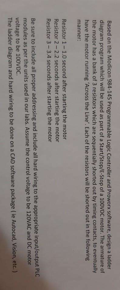 Based on the Modicon 984-145 Programmable Logic | Chegg.com