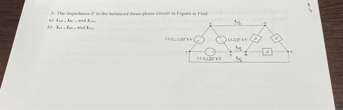 Solved 3- The impedance Z in the balanced three-phase | Chegg.com