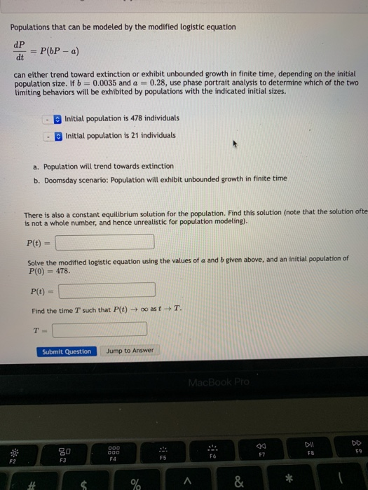 Solved Populations That Can Be Modeled By The Modified