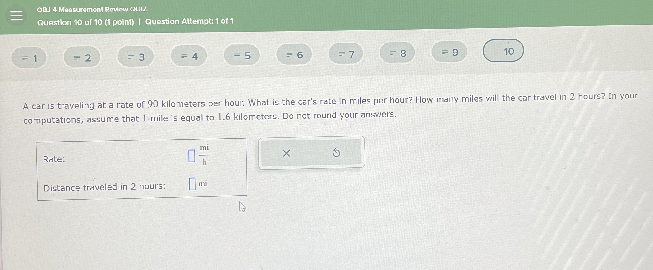 Solved OBJ 4 ﻿Measurement Review QUIZQuestion 10 ﻿of 10 (1 | Chegg.com