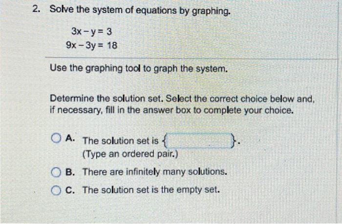 Solved 2. Solve the system of equations by graphing. | Chegg.com