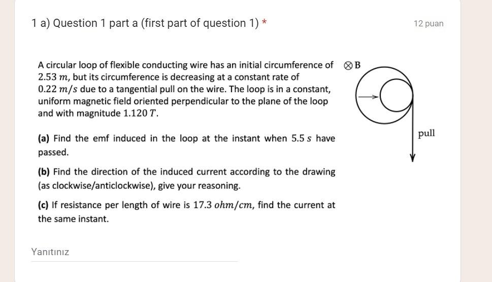 Solved 1 a) Question 1 part a (first part of question 1 ) * | Chegg.com